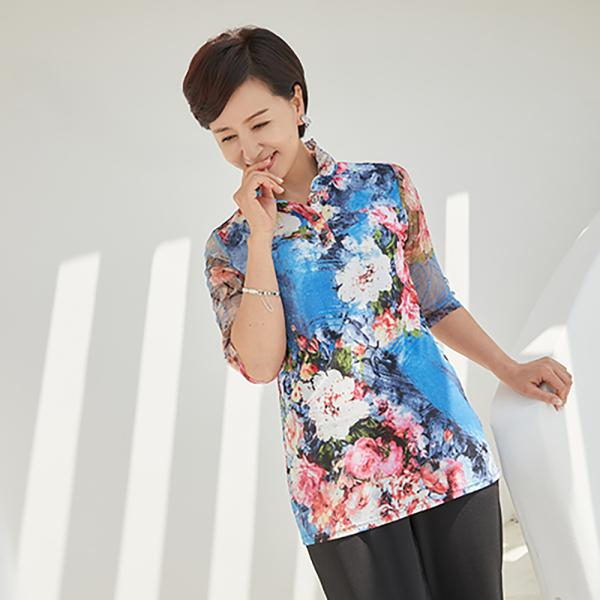 [immall] [바네사리찌] 꽃보라 블라우스 (단품-블루) 3600851 | 홈쇼핑모아